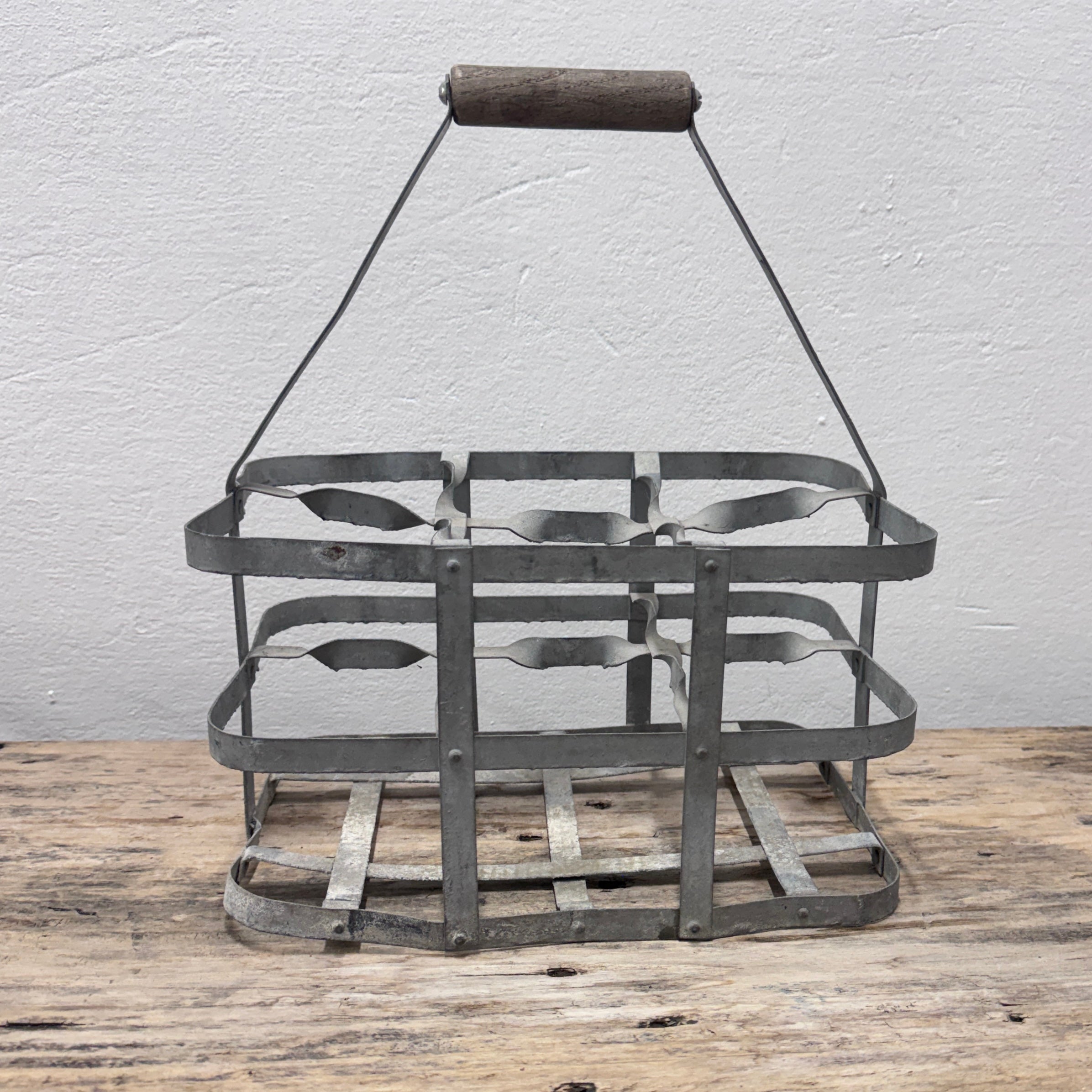 French Vintage Antique Galvanized Zinc Bottle Carriers – Water Tiger